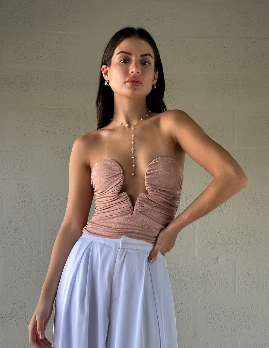 Amazona Draped Top Nude – Theme Dresser